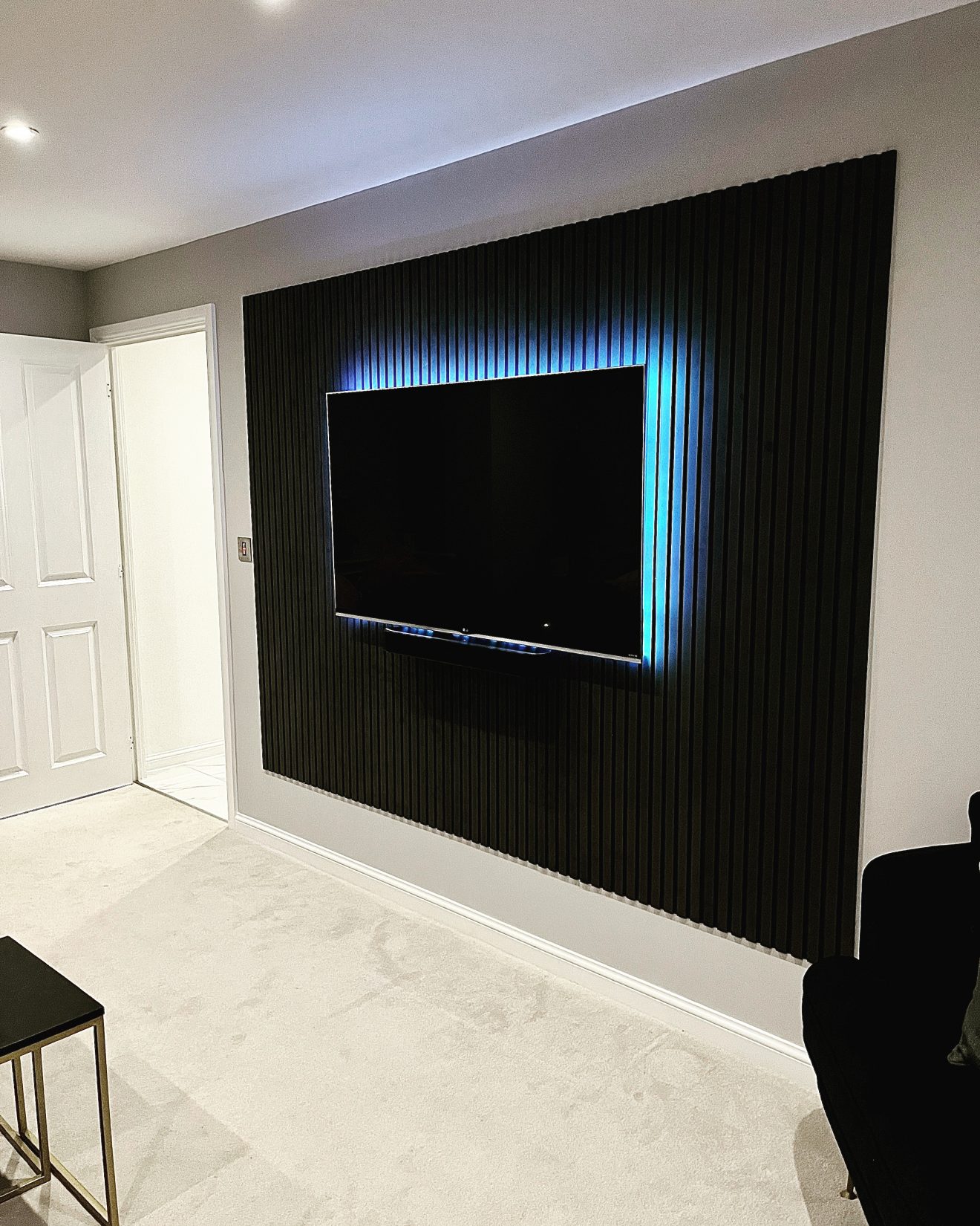 Charcoal Black Panel MDF Slim Slats Wall Panel – cutberry.design Wall ...