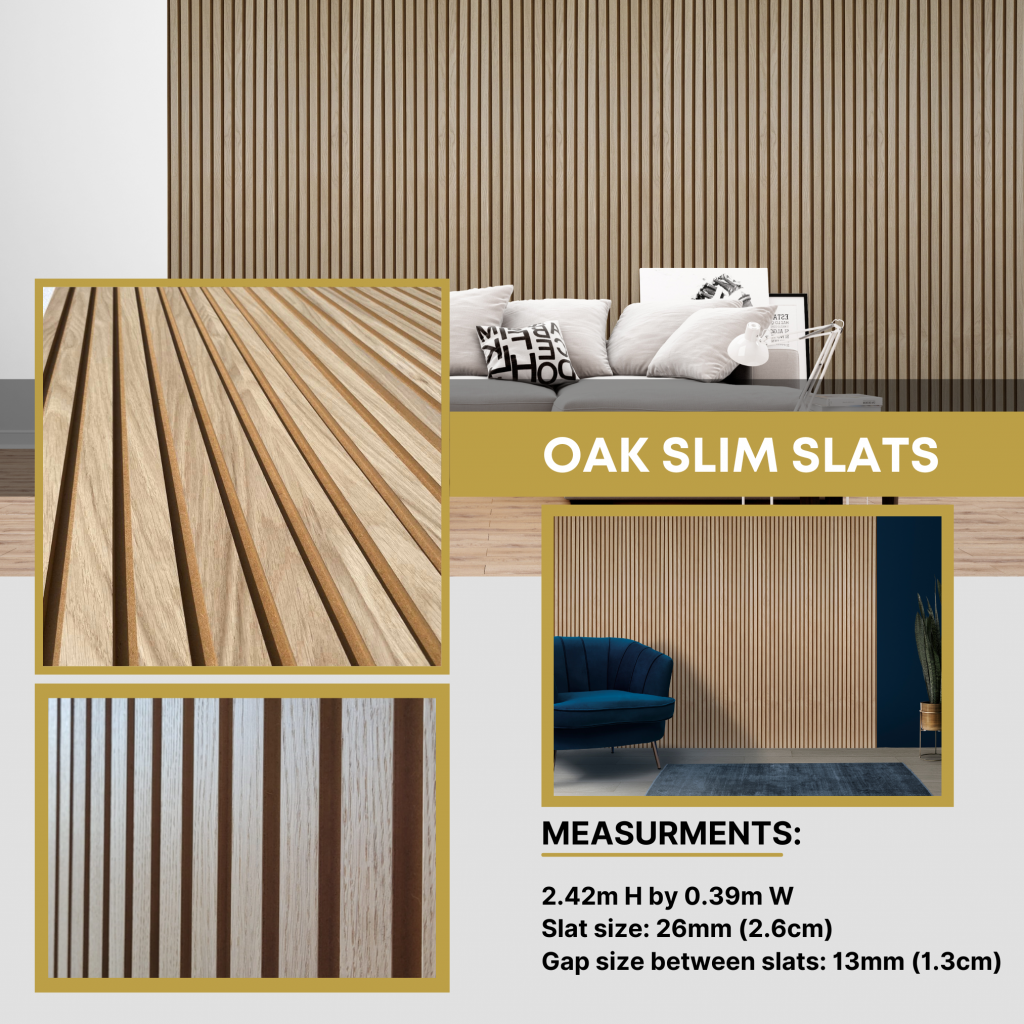 Oak Veneered Slatwall Panels Vertical Slim Slat Wall Decor – cutberry ...