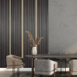 LED Ready Black on Black Modern Slat Wall Panel Chunky 20mm 39cm x ...