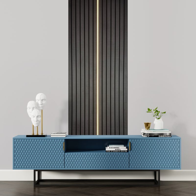 LED Ready Black on Black Modern Slat Wall Panel Chunky 20mm 39cm x ...