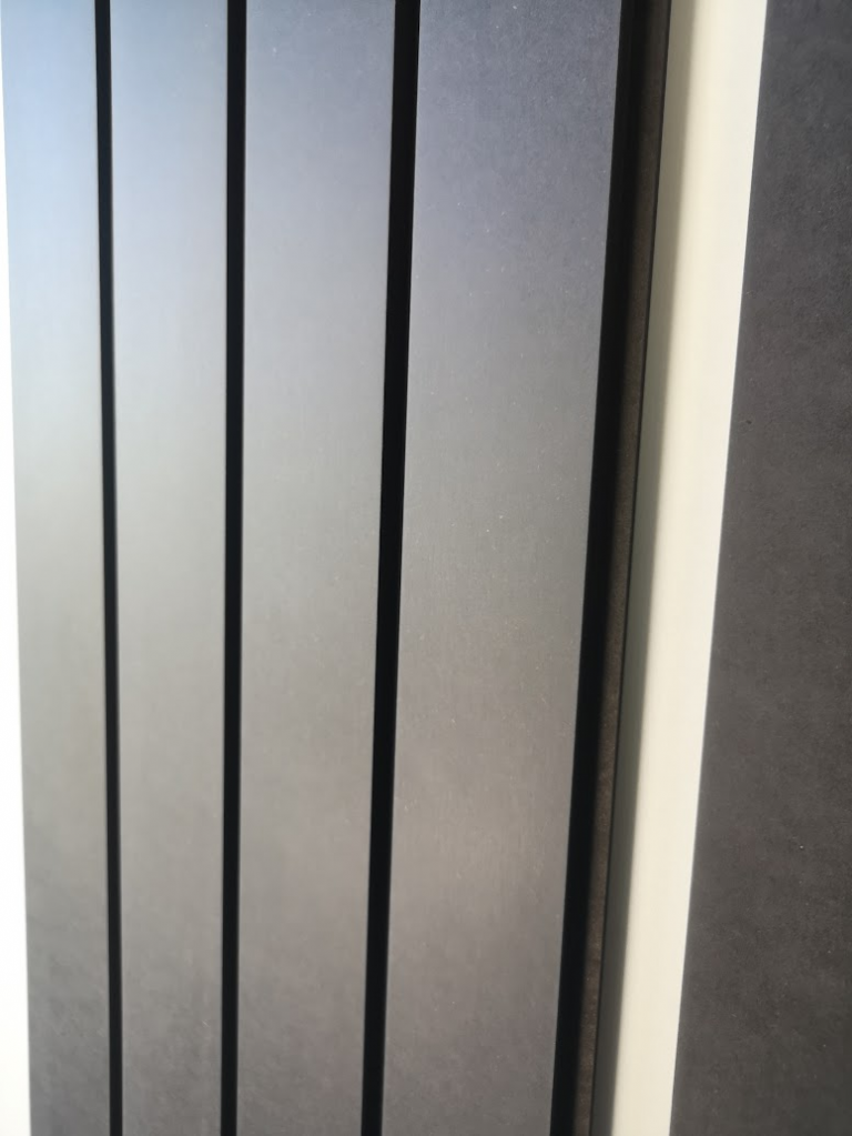 Stylish (85mm) Wide Slats Black or Paintable Wall Panels Cladding 39cm ...